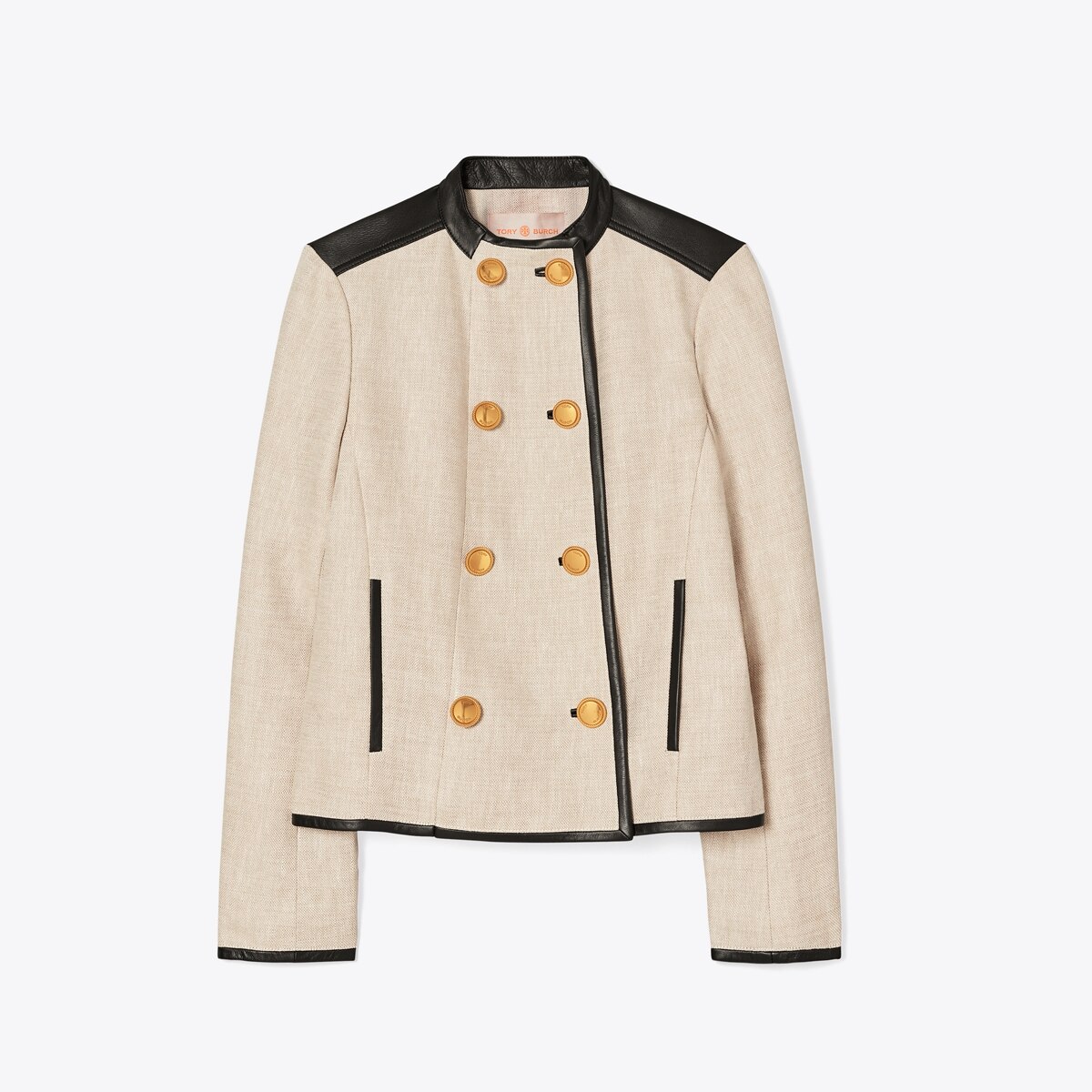 Never Pay Full Price for Leather-trimmed Linen Jacket