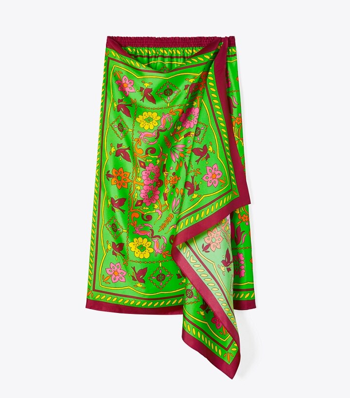 Silk Scarf Sarong Skirt: Women's Clothing | Bottoms | Tory Burch EU