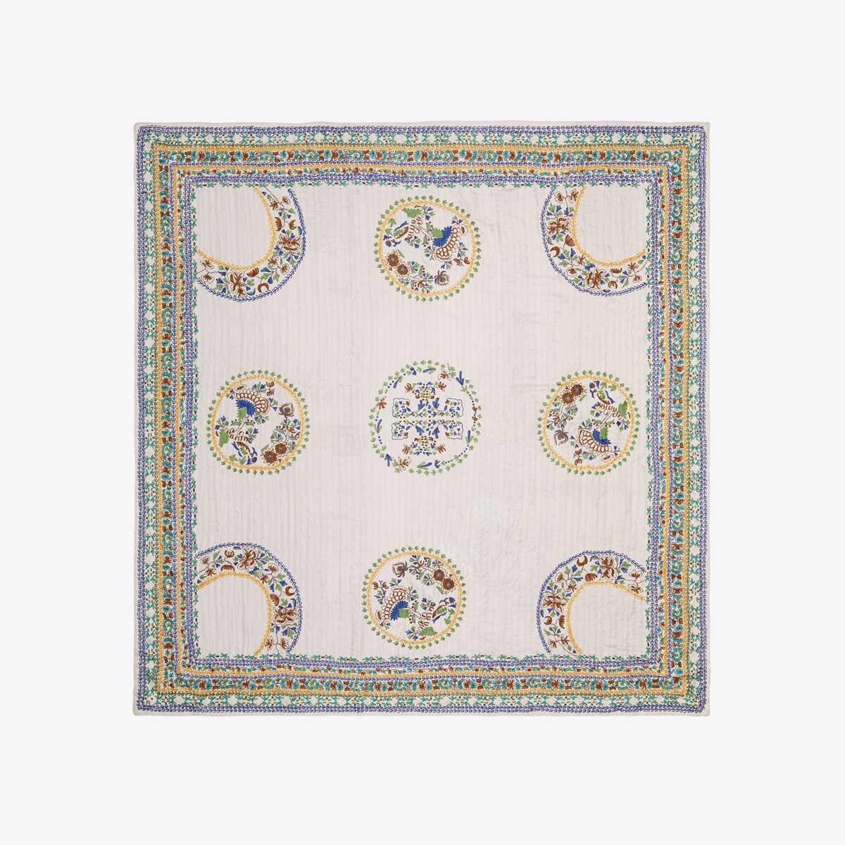 Ceramic Plate Embroidered Oversized Square Scarf: Women's Designer ...