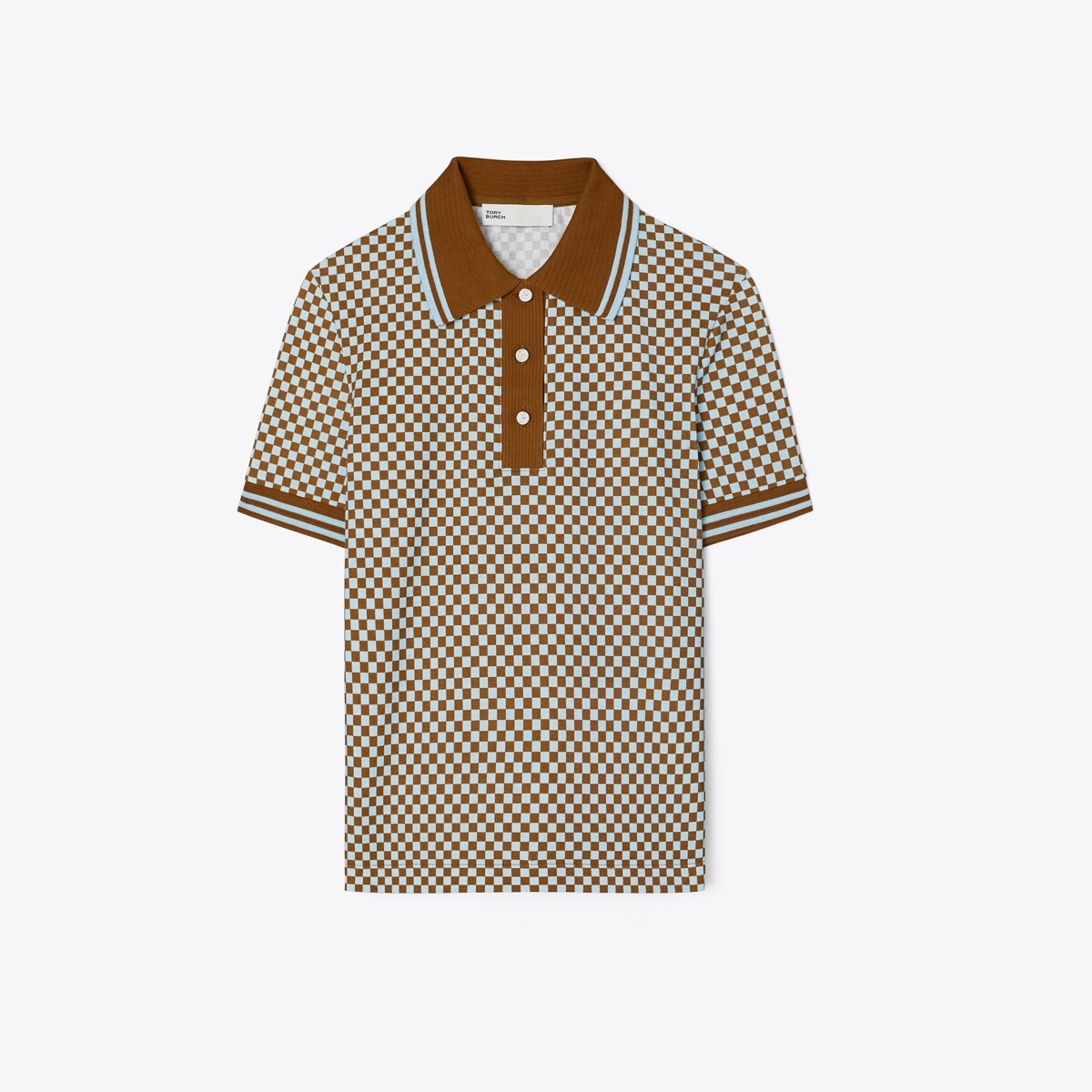 Checkered Piqué Polo: Women's Designer Tops | Tory Sport