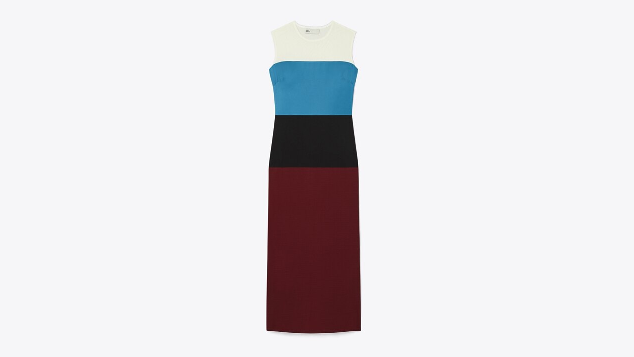 Colorblock Wool Dress: Women's Clothing | Dresses | Tory Burch EU