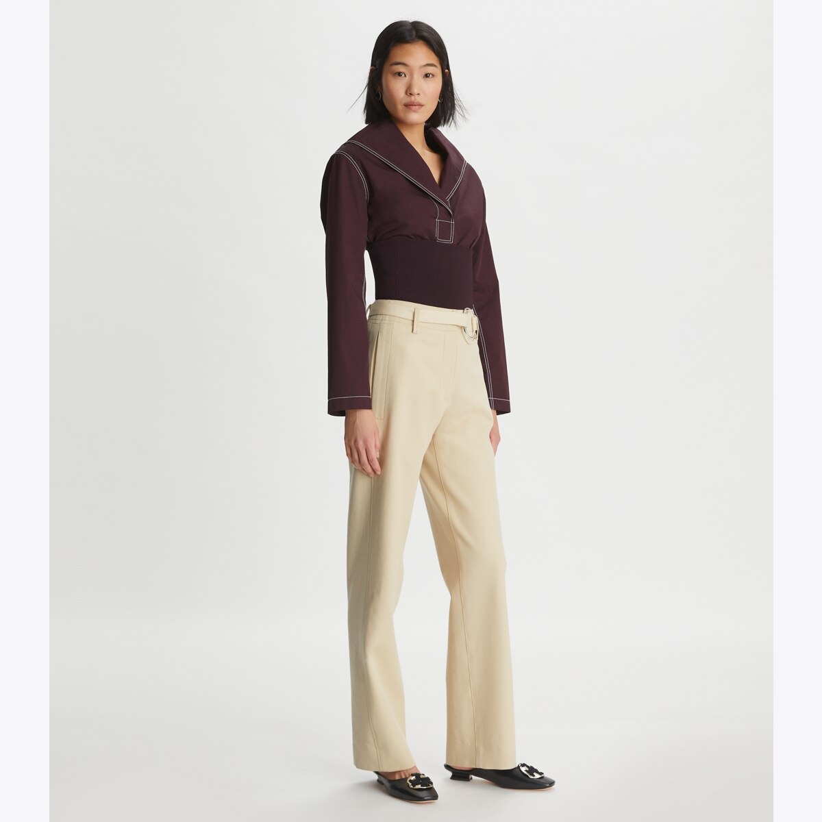 Cotton Poplin Top: Women's Designer Tops | Tory Burch Cotton Poplin Top: Women's Designer Tops | Tory Burch