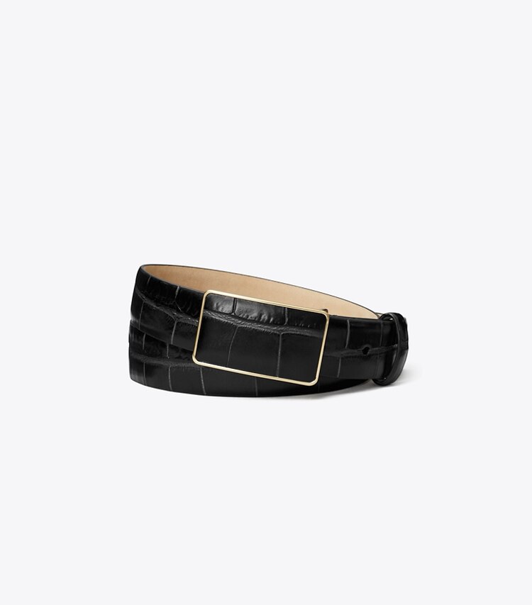 Croc Embossed Plate Belt: Women's Designer Belts | Tory Burch