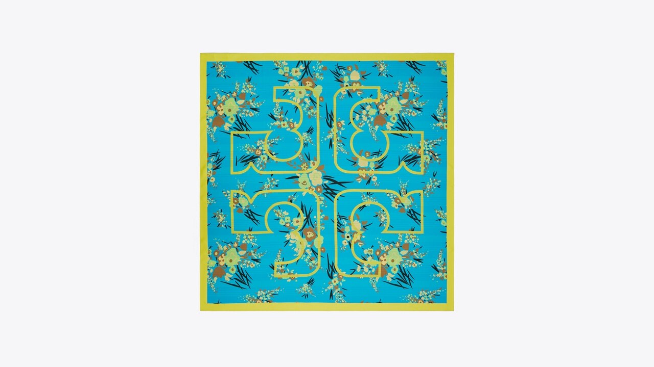 Drip Bouquet Logo Square Scarf: Women's Designer Scarves | Tory Burch
