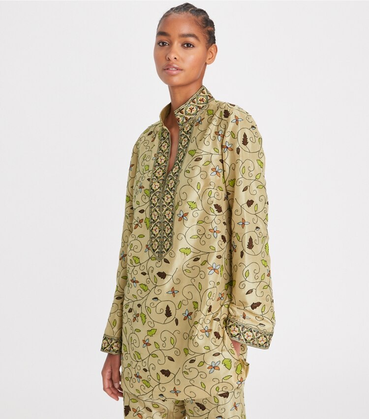 Embroidered Silk Tory Tunic: Women's Swim | Coverups | Tory Burch UK