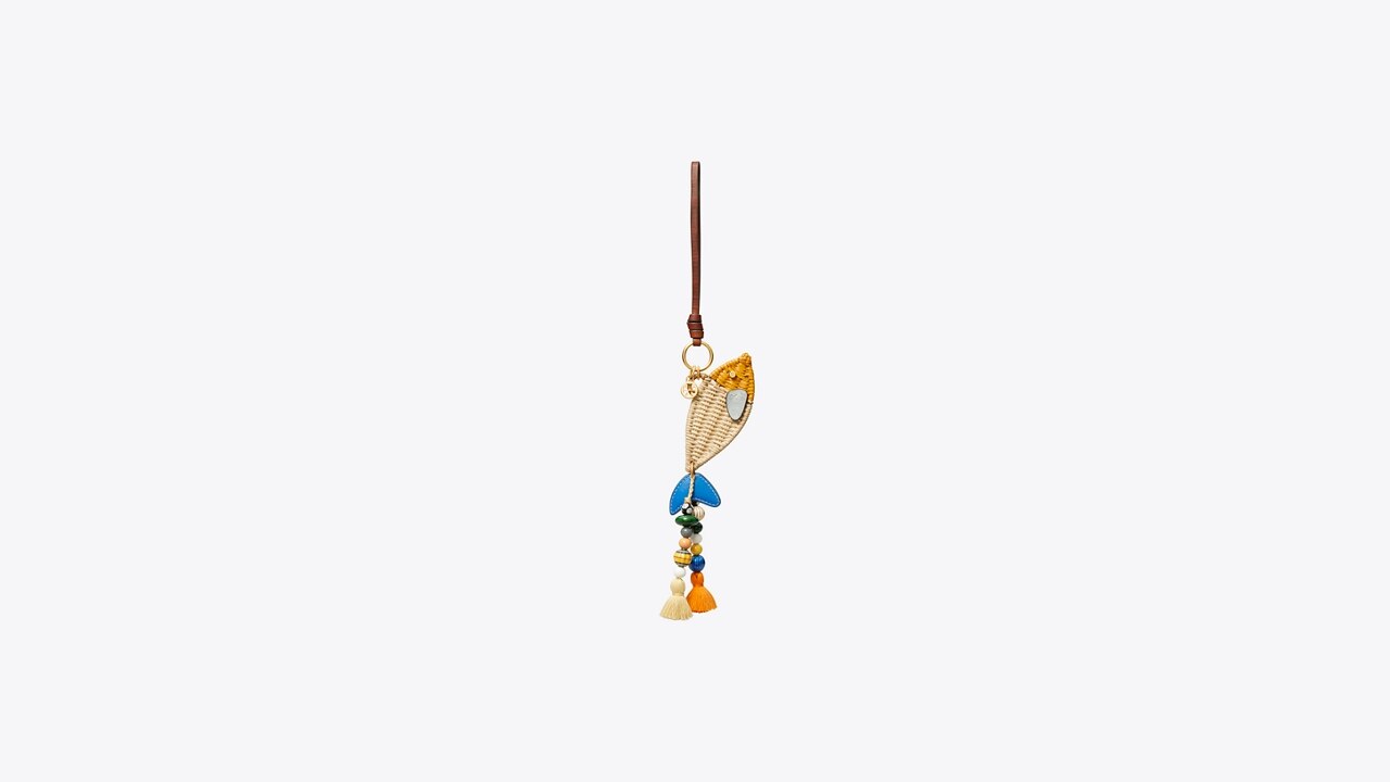 Fish Rattan Key Ring: Women's Designer Bag Charms & Key Rings | Tory Burch