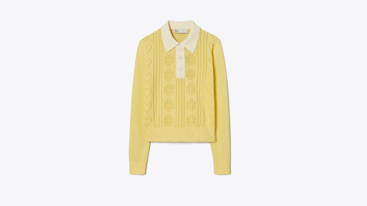 Heart Pointelle Sweater: Women's Designer Sweaters | Tory Sport