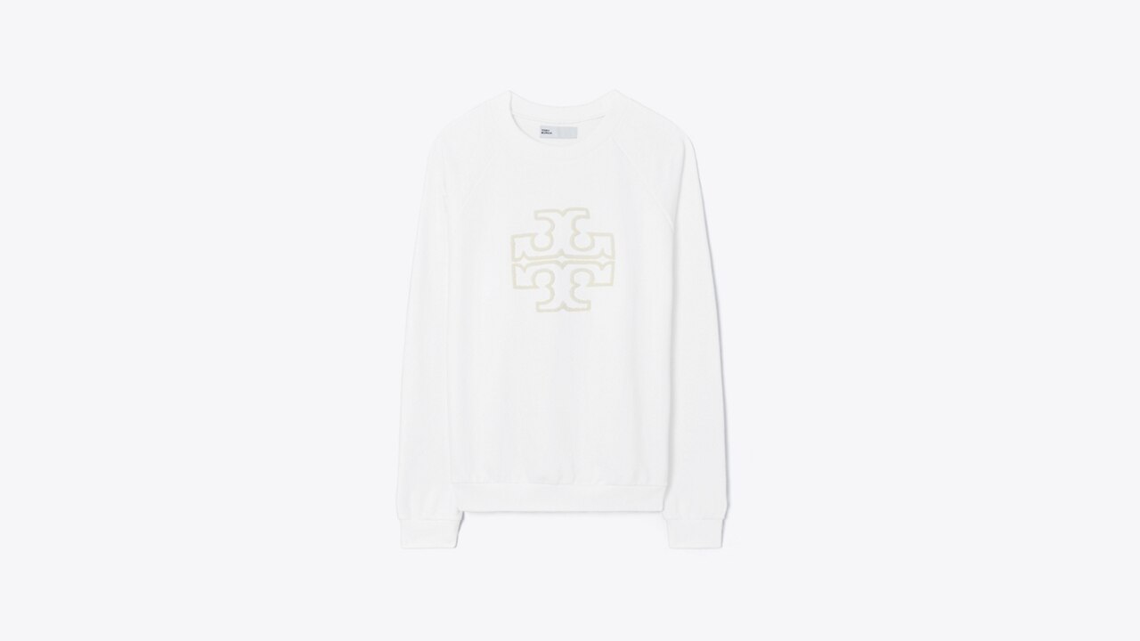 Heavy French Terry Logo Crewneck: Women's Designer Sweaters | Tory Sport