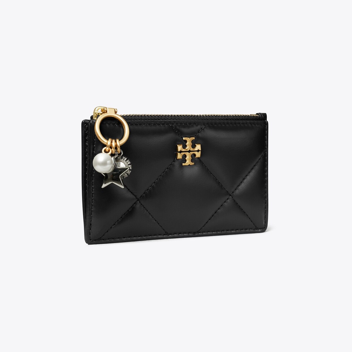 Kira Charm Diamond Quilt Zip Card Case: Women's Wallets & Card Cases ...