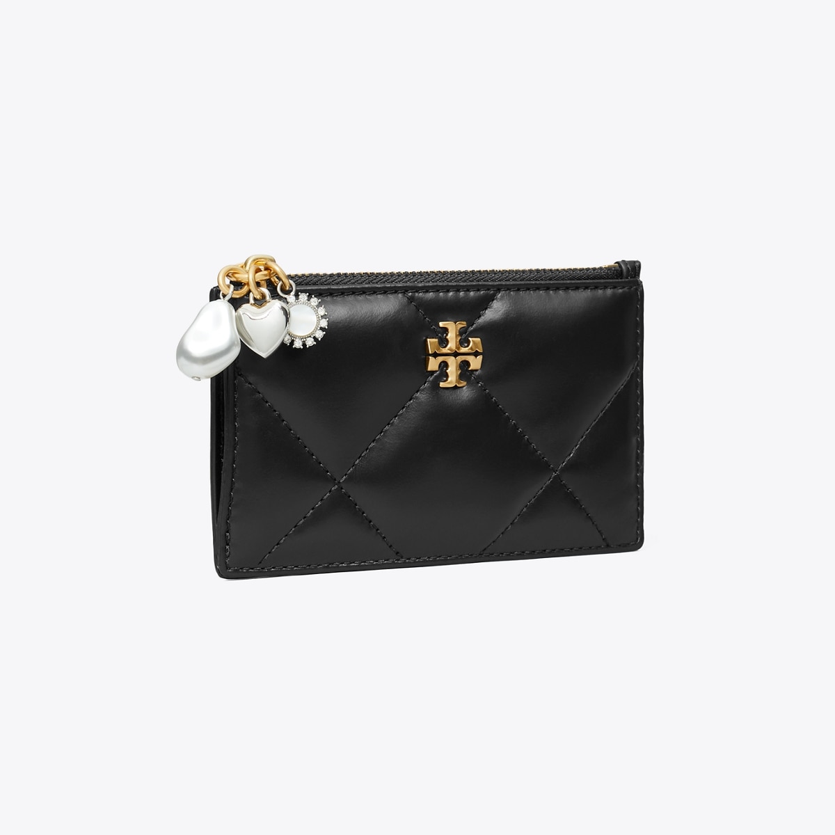 Kira Diamond Quilt Charm Zip Card Case: Women's Designer Card Cases ...