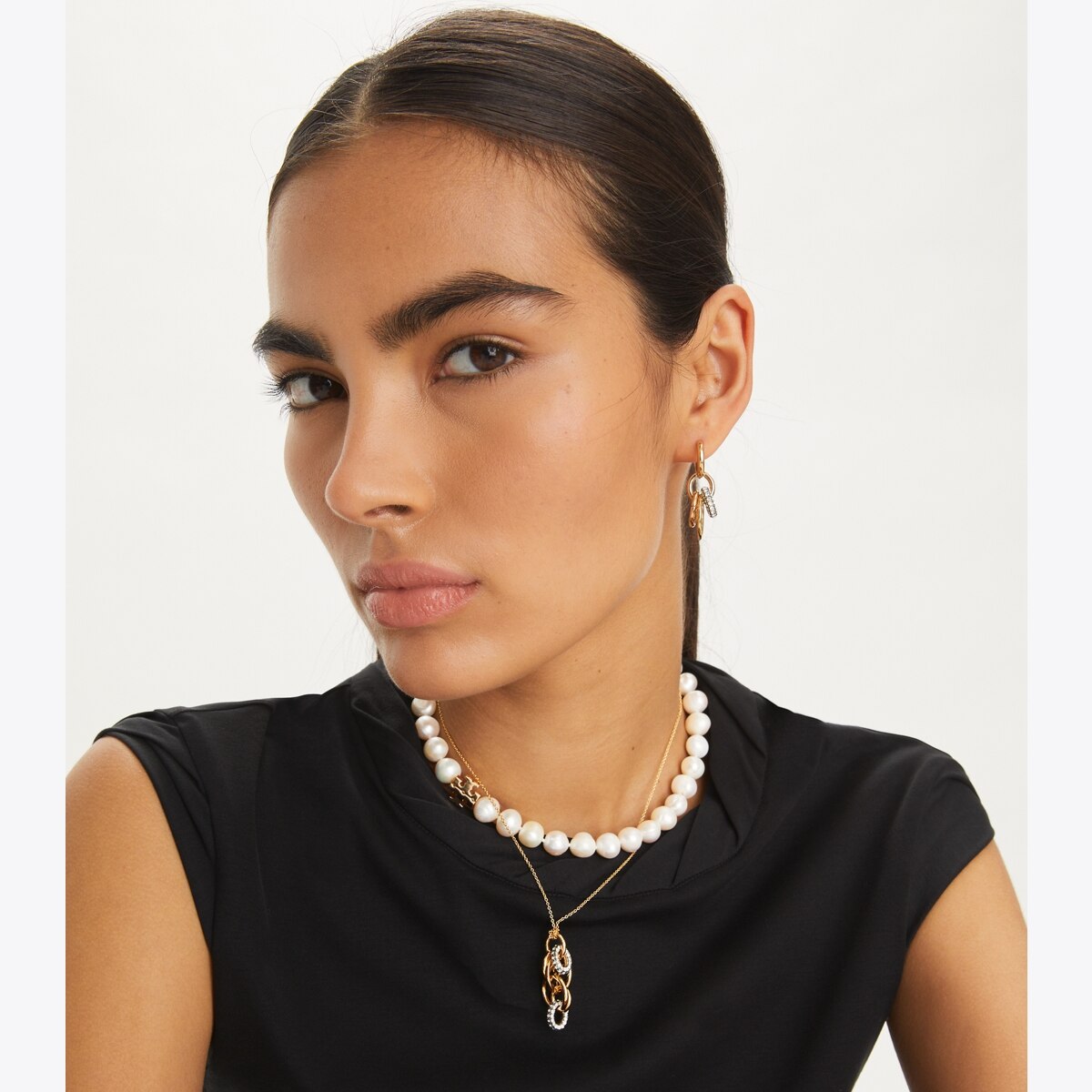 Miller Pave Interlocking Pendant Damen Schmuck Halsketten Tory Burch DE