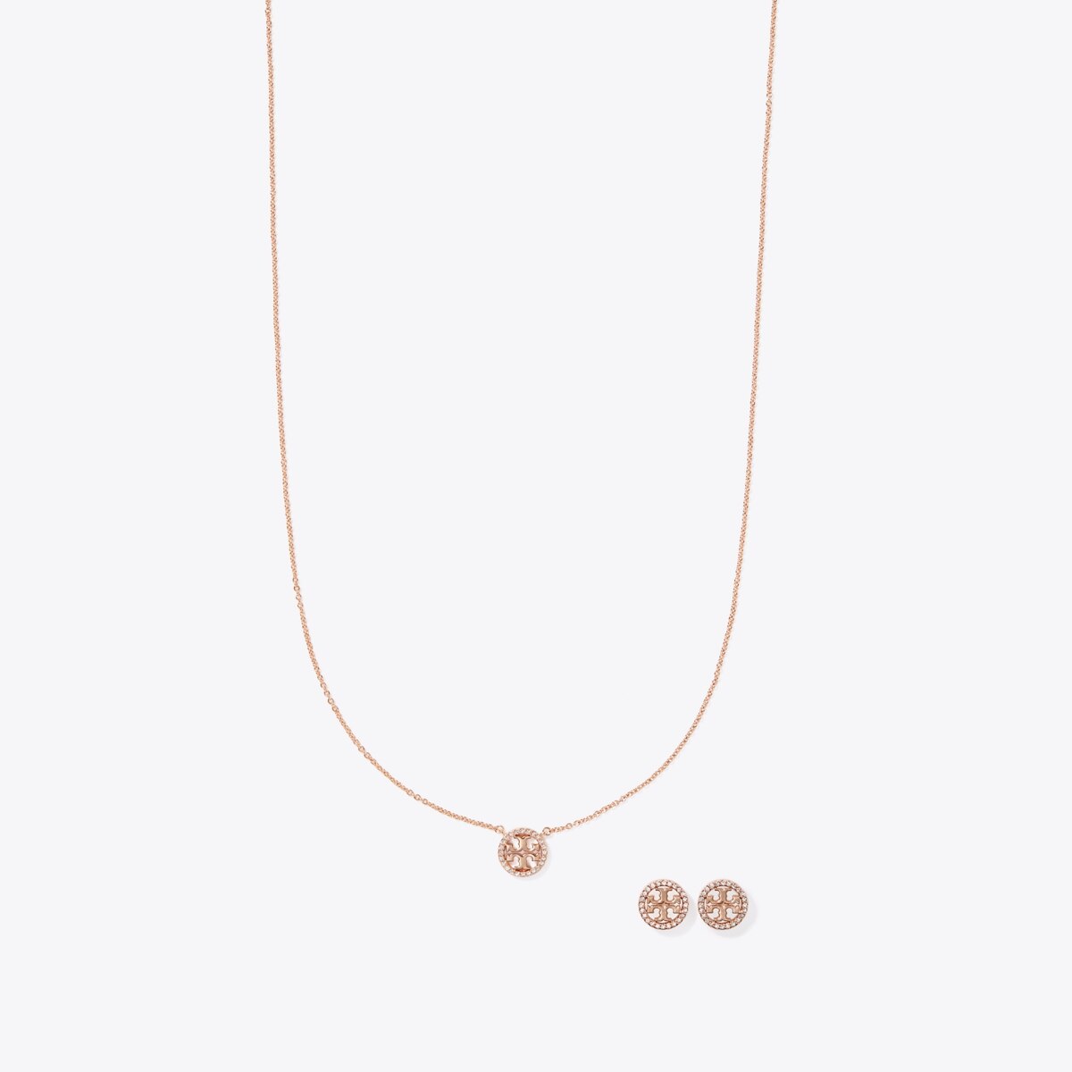 Miller Pave Pendant Necklace Stud Earring Gift Set Women s Designer Jewelry Boxes Tory Burch