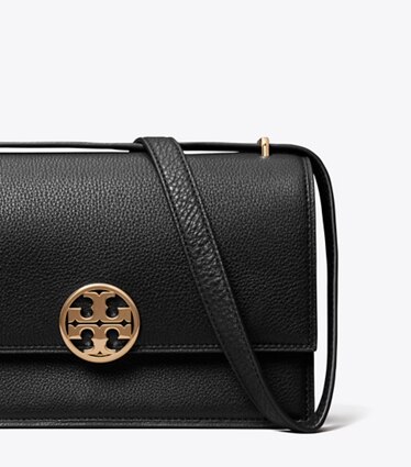 Women's Designer Medium Black Leather Handbags | Tory Burch