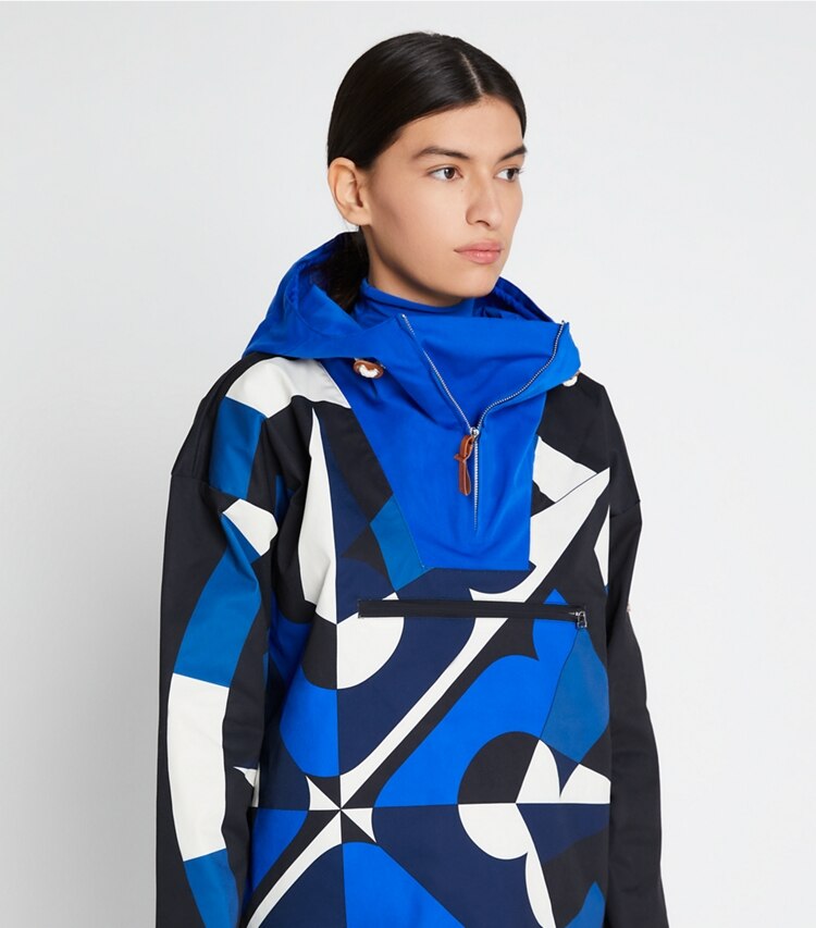 Printed Half-Zip Anorak: Women's Designer Jackets | Tory Sport