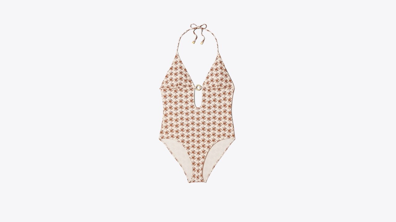 Printed Ring One-Piece Swimsuit: Women's Designer One Pieces | Tory Burch