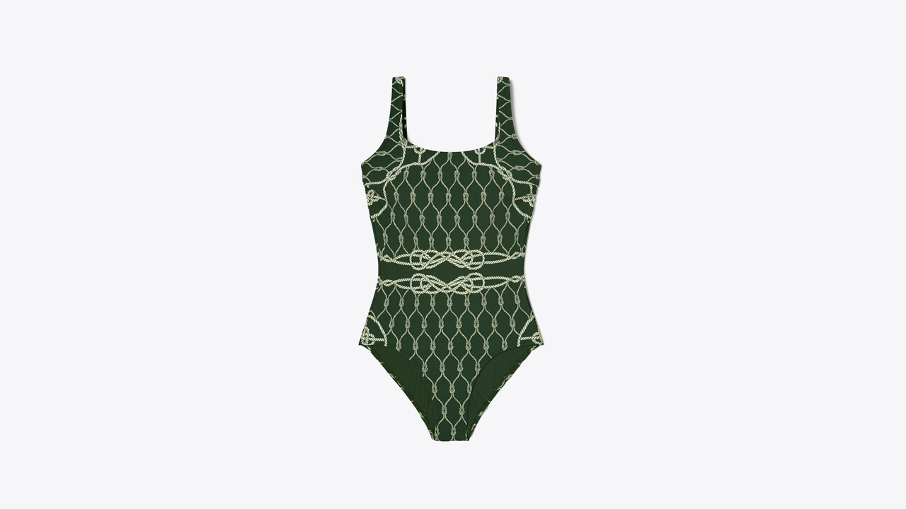 Printed Tank Swimsuit: Women's Designer One Pieces | Tory Burch