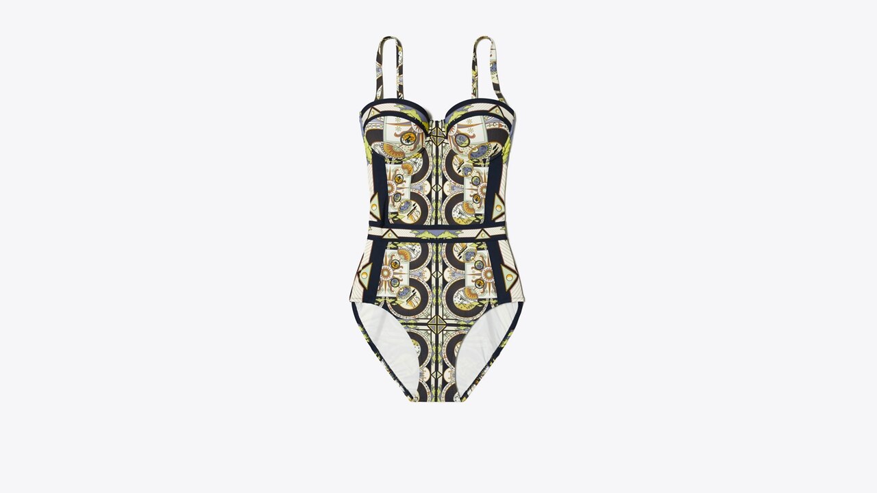 Printed Underwire One Piece Swimsuit Womens Designer One Pieces