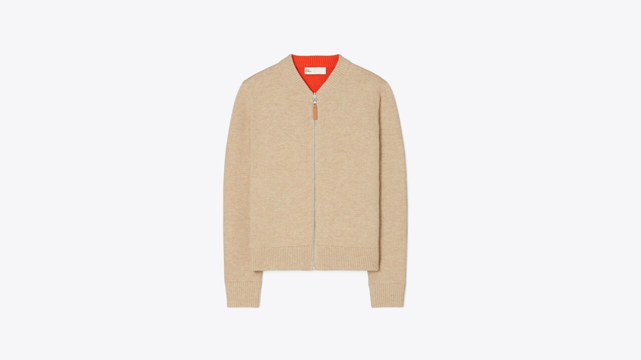 Reversible Zip-Front Cardigan: Women's Designer Sweaters | Tory Burch