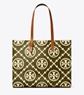 T Monogram Contrast Embossed Tote: Women's Designer Tote Bags | Tory Burch