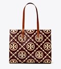 T Monogram Contrast Embossed Tote: Women's Designer Tote Bags | Tory Burch