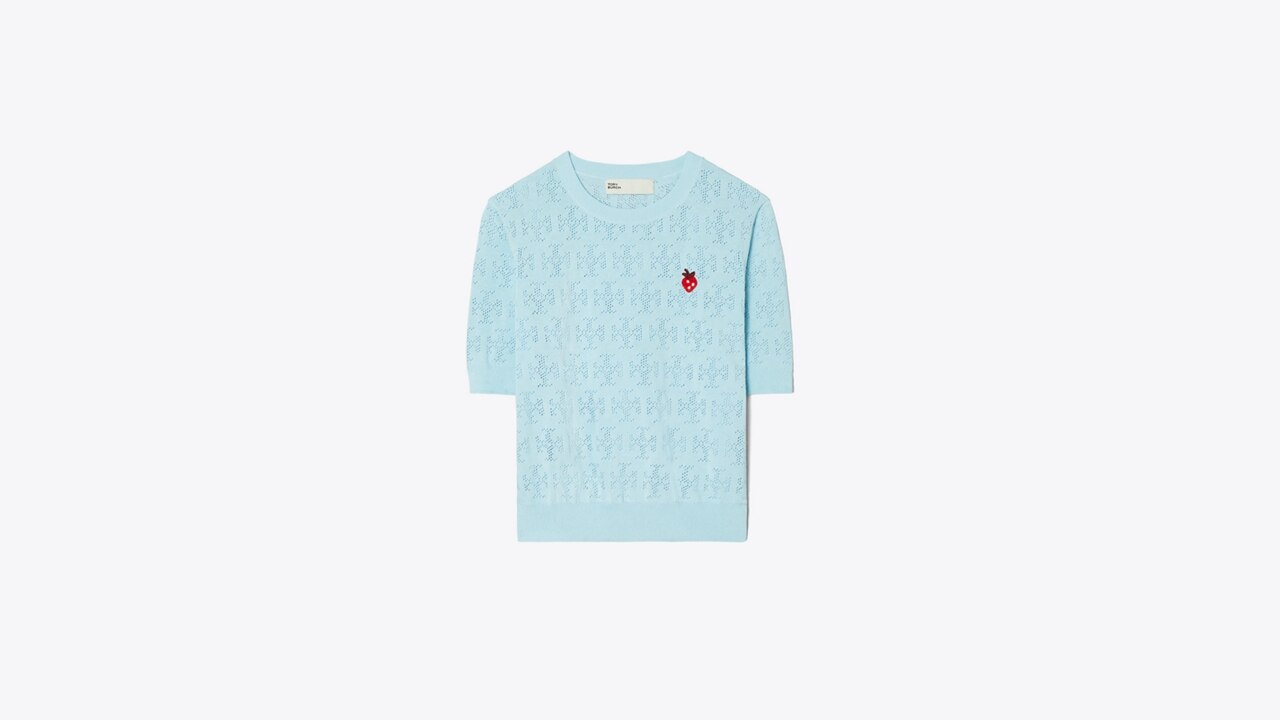 T Monogram Strawberry Sweater: Women's Designer Sweaters | Tory Sport
