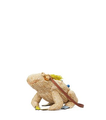 Tory Burch Raffia Tory The Toad Bag In Beige | ModeSens