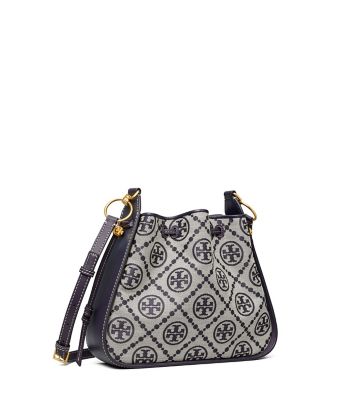 Tory Burch T Monogram Bell Bag In Navy Blue | ModeSens