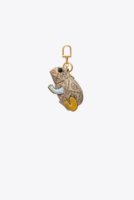 Tory Burch T Monogram Jacquard Toad Key Ring In Hazelnut | ModeSens