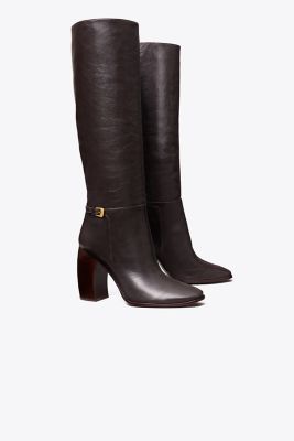 Tory Burch Banana Heel Leather Boots In John Coco | ModeSens