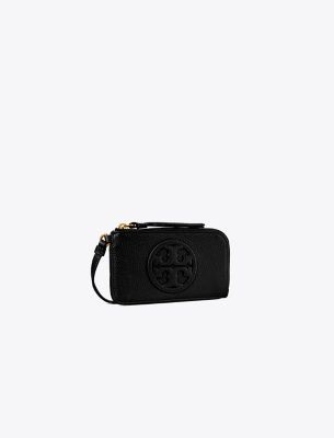 Tory Burch Miller Zip Card Case In Black | ModeSens