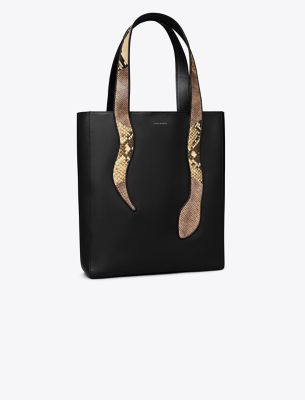 Tory Burch Large Snake Tote In Black | ModeSens