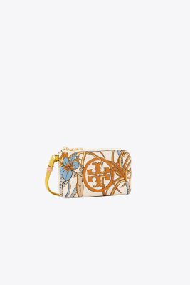 Tory Burch Perry Bombé Printed Top-zip Card Case In Brown | ModeSens