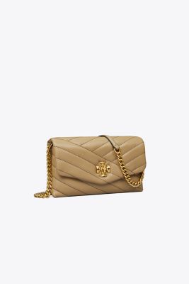 Tory Burch Kira Chevron Chain Wallet In Pebblestone | ModeSens